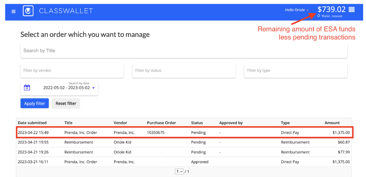 AZ ESA Invoice Payment Instructions