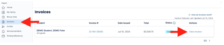 AZ ESA Invoice Payment Instructions